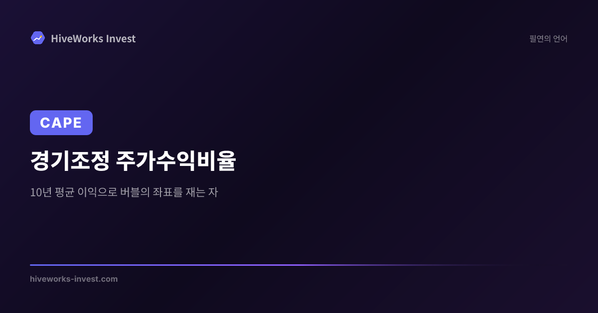 CAPE(쉴러 P/E)란? 뜻, 계산법, 한계와 흔한 함정 | HiveWorks Invest